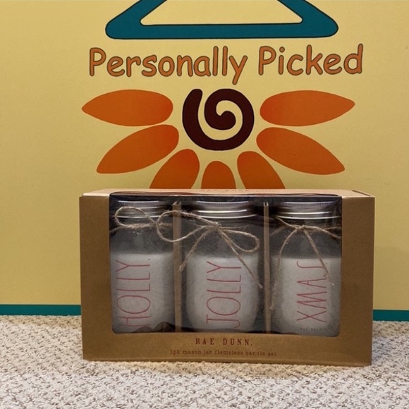 Rae Dunn | Accents | Rae Dunn Holly Jolly Xmas Mason Jar Flameless ...